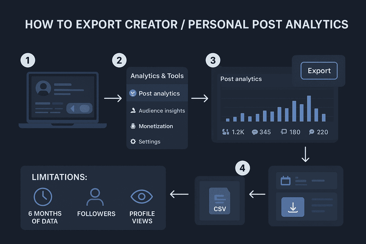 Export LinkedIn Analytics to Excel: 3 Methods Step-by-Step (2026)